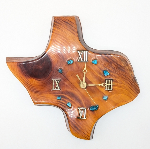 Vintage | Wall Decor | Vintage Clocks Unlimited Wood Turquoise Stone ...